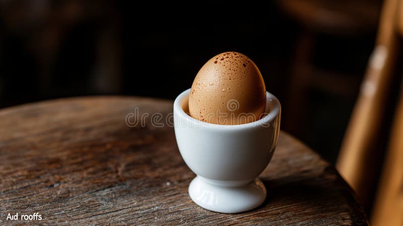A Perfectly Cooked Soft-boiled Egg in a Pristine White Holder, Ready ...