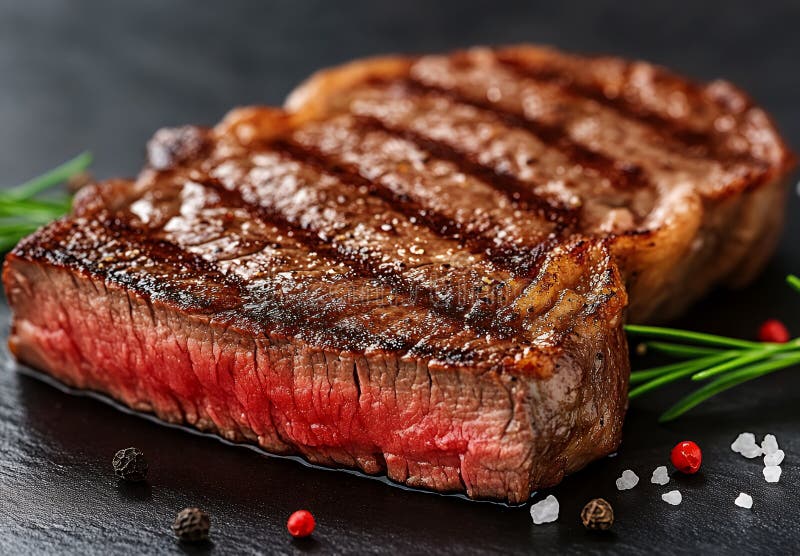 A Perfectly Cooked Steak with Grill Marks Stock Illustration ...