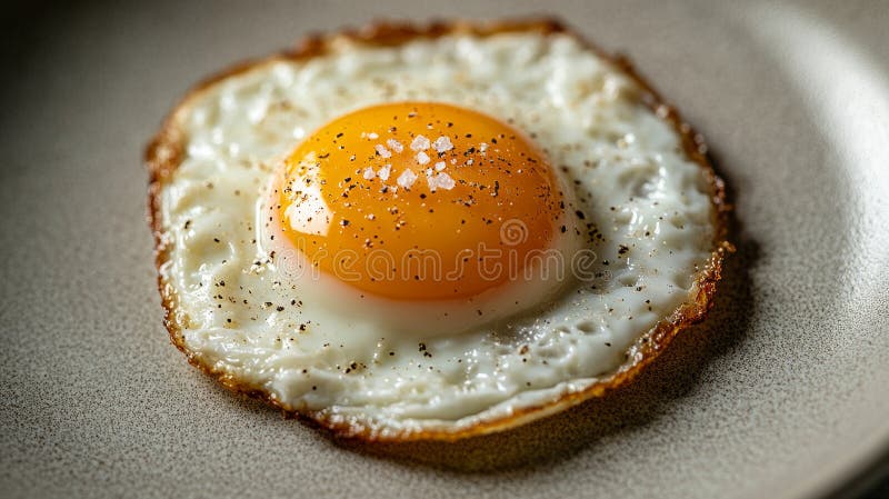 A Perfectly Cooked Sunny Side Up Egg on a Plate. Stock Image - Image of ...