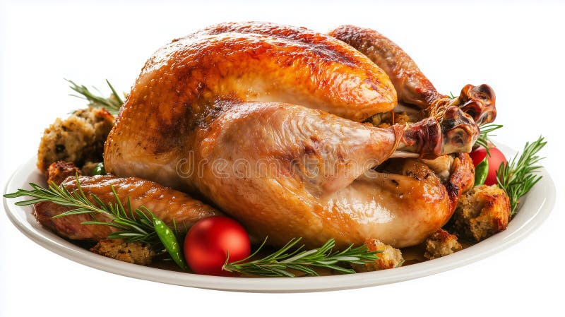 A Perfectly Cooked Turkey, Surrounded by Festive Decorations, is Ready ...