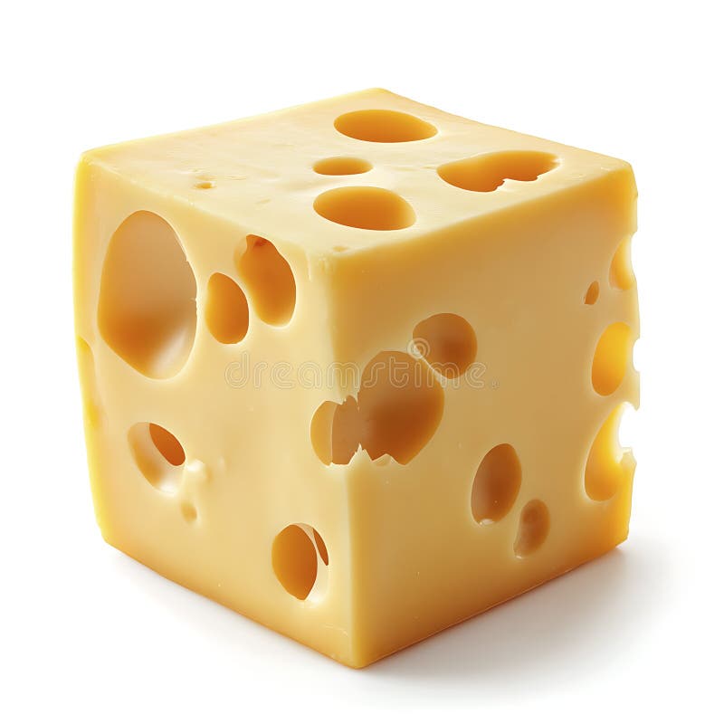 Perfectly Cubed Golden Cheese Isolated on White Background Stock Photo ...