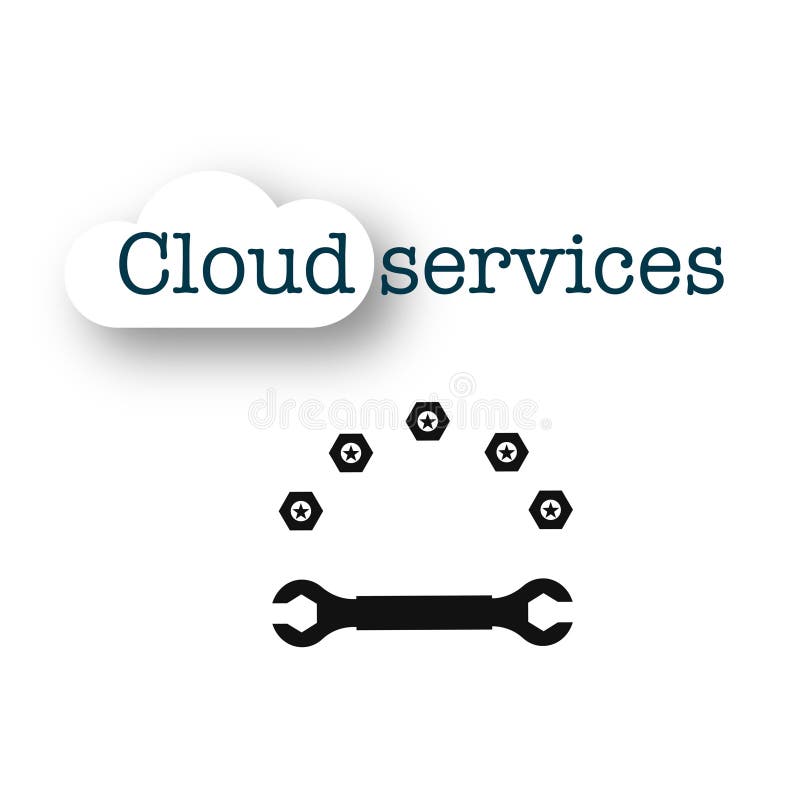 Cloud Services. Promotional, Business Targeting Vector Graphic Picture ...