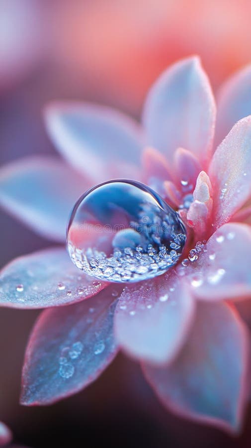 A Perfectly Formed Dewdrop Resting on a Tiny, Delicate Flower Petal ...