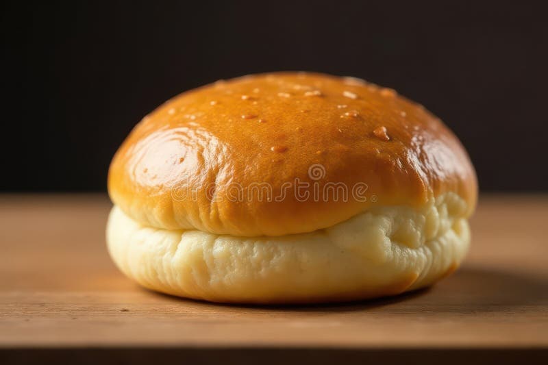 Perfectly Formed Plain Bun, Smooth Crust, Soft Interior, Food, Isolated ...