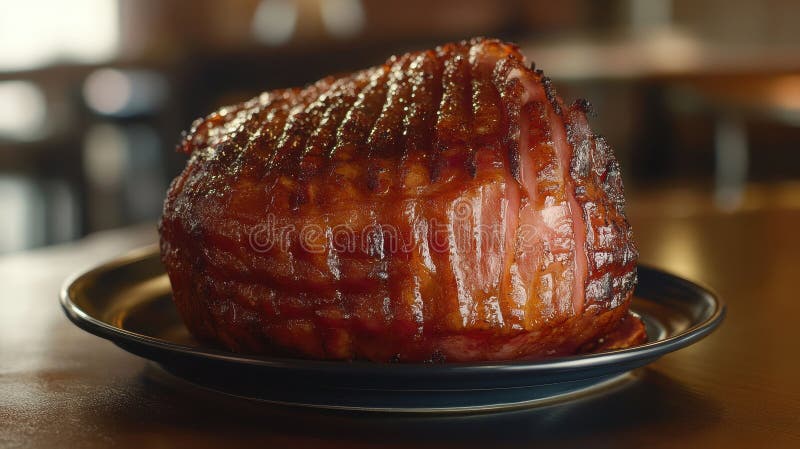 Perfectly Glazed Ham: a Feast for the Eyes and Appetite Stock Image ...