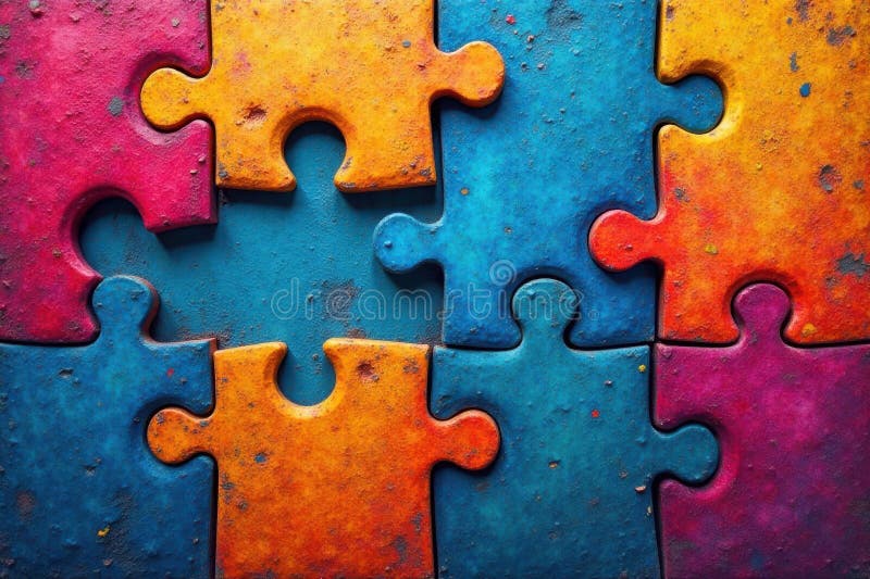 Perfectly Joined Puzzle Pieces Form a Complete Image , Graphics ...