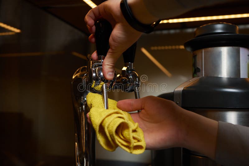 A Perfectly Lit Cleaning Cloth Sat upon an Espresso Machine. Stock ...