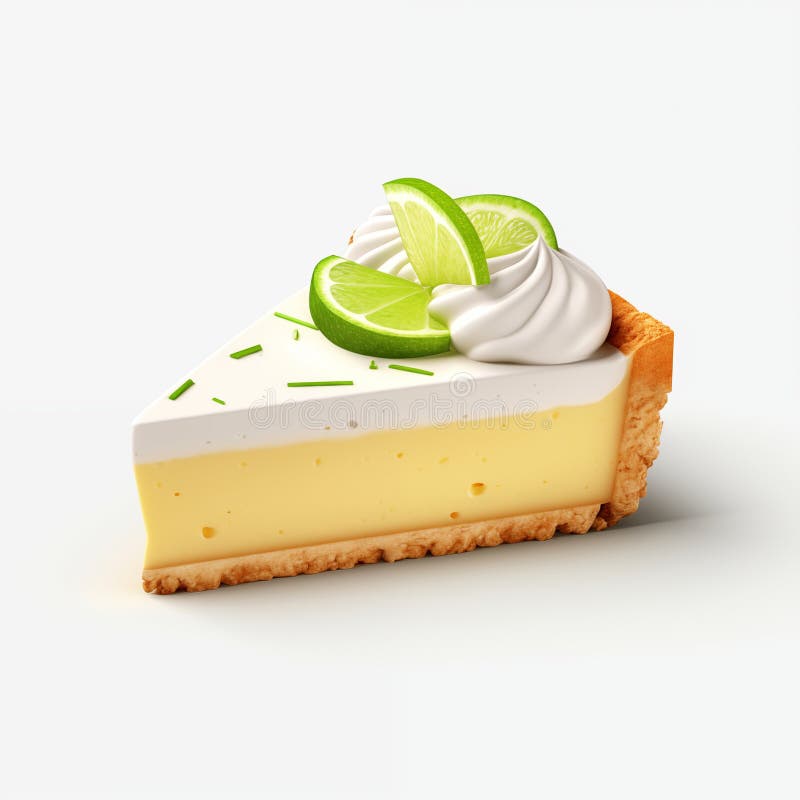 Perfectly Presented Slice of Key Lime Pie with Whipped Cream and Lime ...