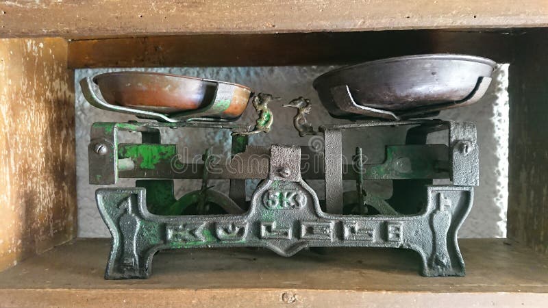 Antique Weighing Scale with Needle Dial Isolated Stock Image - Image of ...