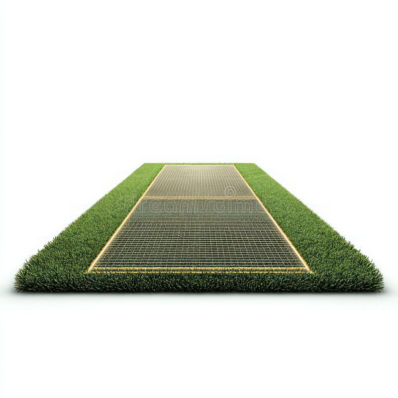A Perfectly Rendered Cricket Pitch, Showcasing Artificial Grass and ...