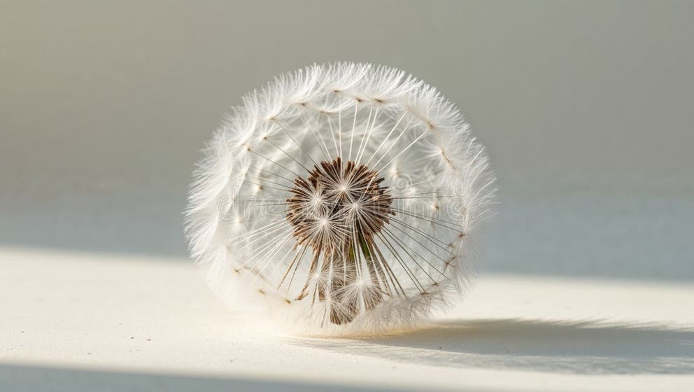 A Perfectly Round Dandelion Puff in Sharp Focus. Stock Photo - Image of ...