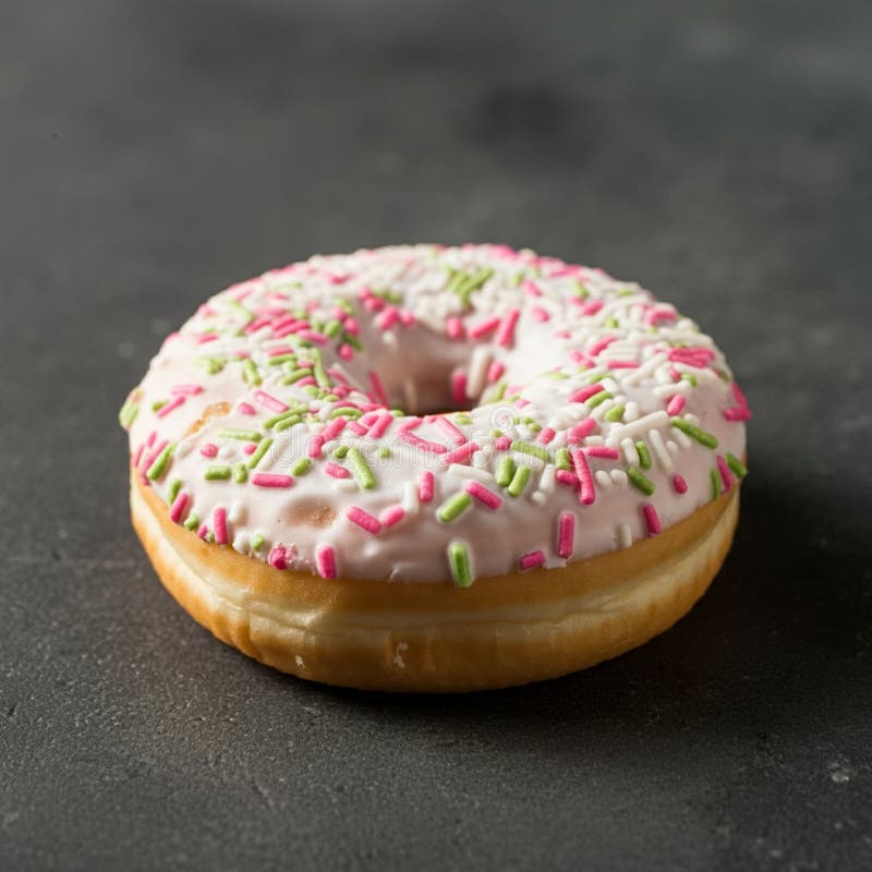 A Perfectly Round Doughnut with a Light Brown Base is Topped with a ...
