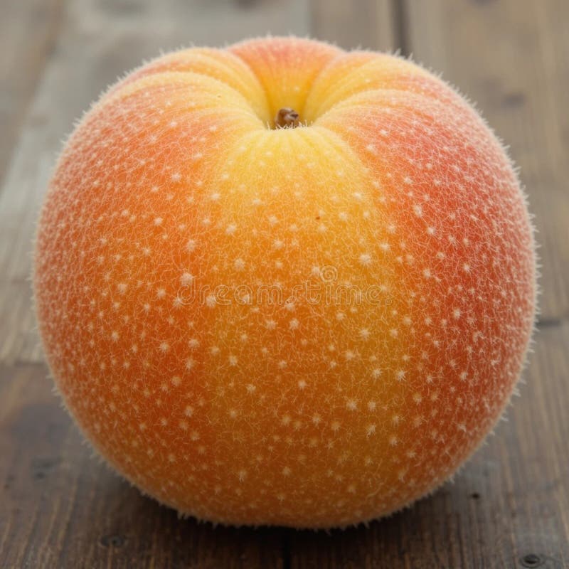Perfectly Round Peach with a Fuzzy Surface Stock Illustration ...