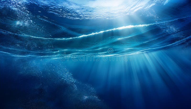 Perfectly Seamless of Deep Blue Ocean Waves from Underwater Background ...