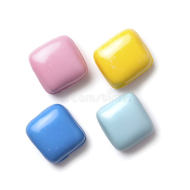 Perfectly Shaped Chewing Gum Piece Popping Against White Backdrop Stock ...