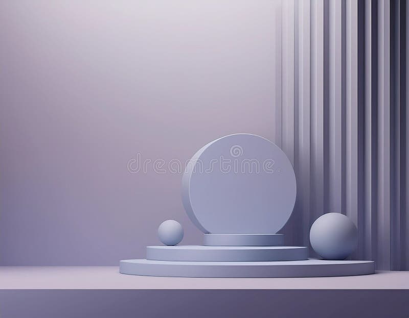 Perfectly Simple Geometric Product Display in 3D Rendering Stock ...