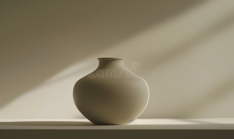 Perfectly Smooth Ceramic Vase in Minimalistic Lighting Stock ...