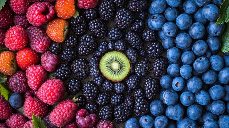 Perfectly Symmetrical Berries Arranged in a Spiral Pattern Stock Photo ...