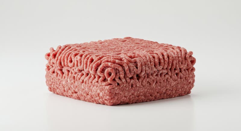 Perfectly Symmetrical Block of Ground Meat on Minimalist Background ...