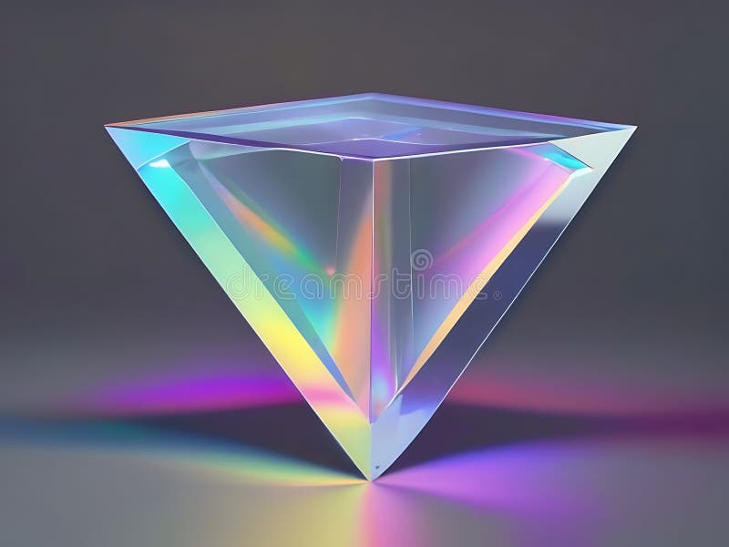 Perfectly Symmetrical Realistic Holographic Prism Stock Illustration ...