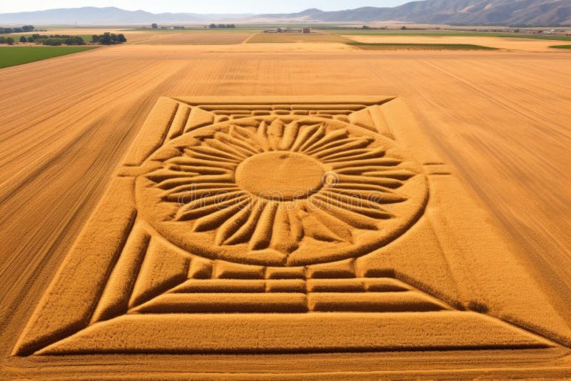 Perfectly Symmetrical Square Crop Circle Formation Stock Illustration ...