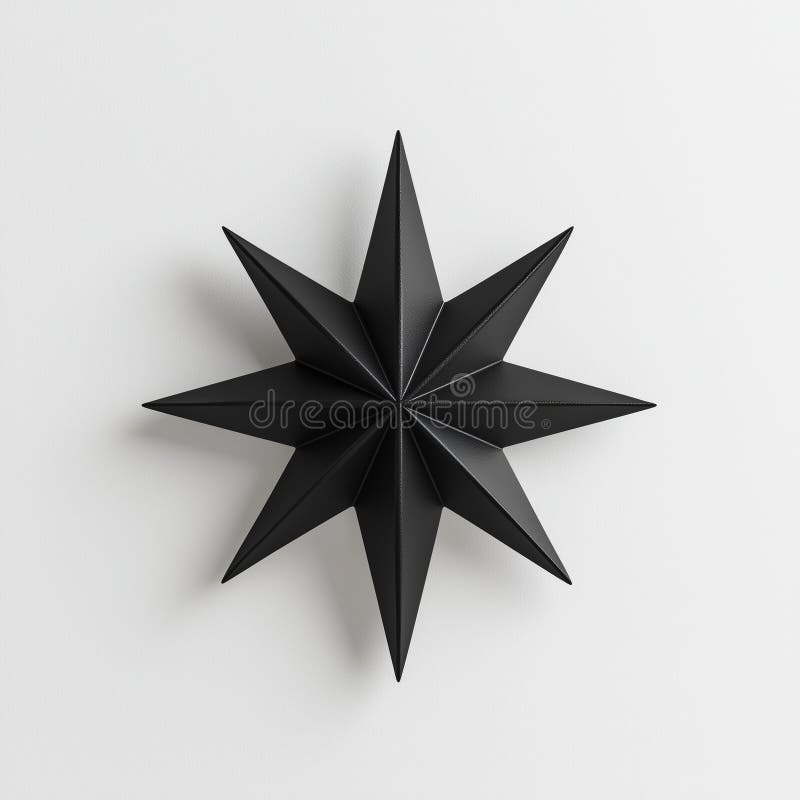 Perfectly Symmetrical Tiny Black Star Symbol Design Stock Illustration ...