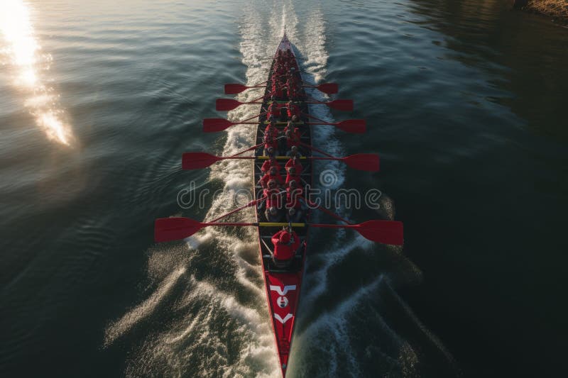 Perfectly Synchronized Rowing Team Captured in a Stunning Aerial View ...