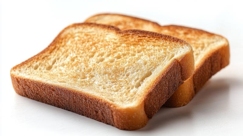 Perfectly Toasted Bread Slices on White Background Stock Illustration ...