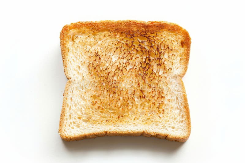 Golden Slice of Toast on White Background. AI Generated Stock Image ...