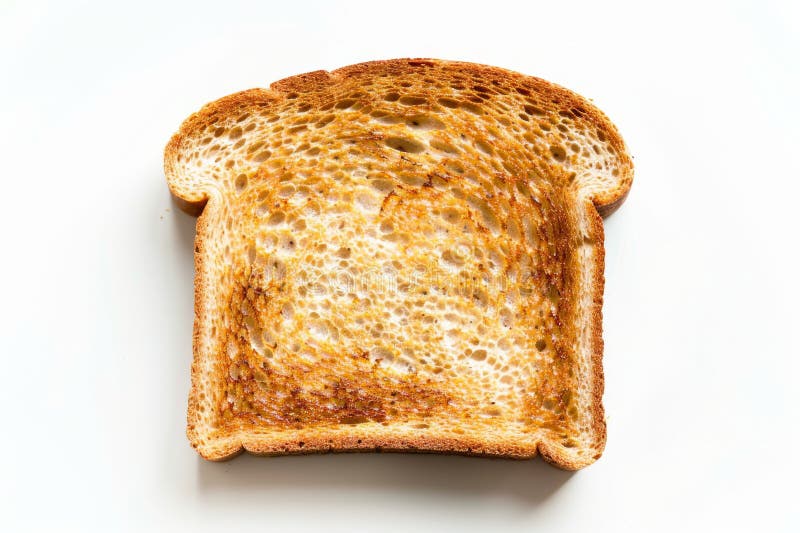 Golden Slice of Toast on White Background. AI Generated Stock Photo ...
