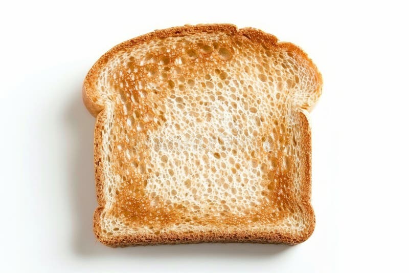 Golden Slice of Toast on White Background. AI Generated Stock Image ...