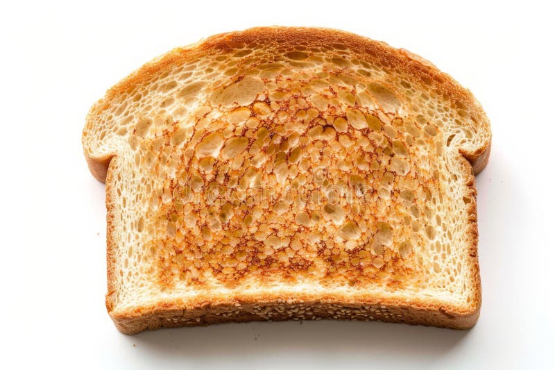 Golden Slice of Toast on White Background. AI Generated Stock Image ...