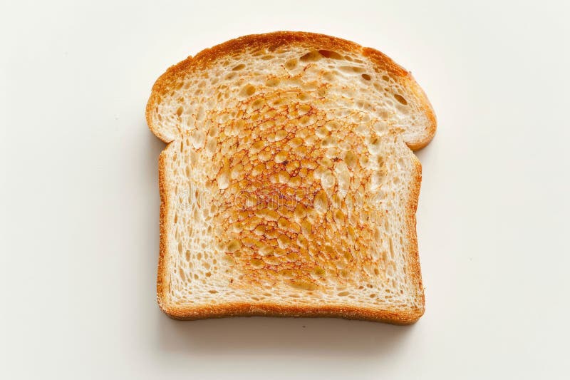 Golden Slice of Toast on White Background. AI Generated Stock Image ...