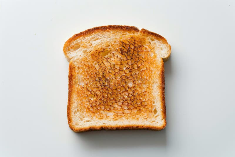 Golden Slice of Toast on White Background. AI Generated Stock Photo ...