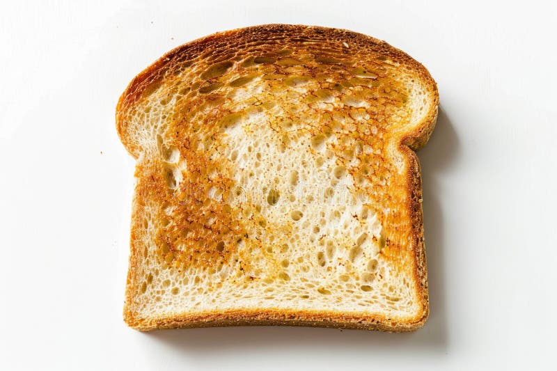 Golden Slice of Toast on White Background. AI Generated Stock Image ...