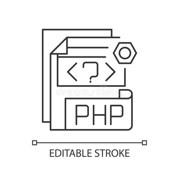 Perfekte Lineare Symbol Des PHP-Dateipixels Vektor Abbildung - Illustration von eingabe ...