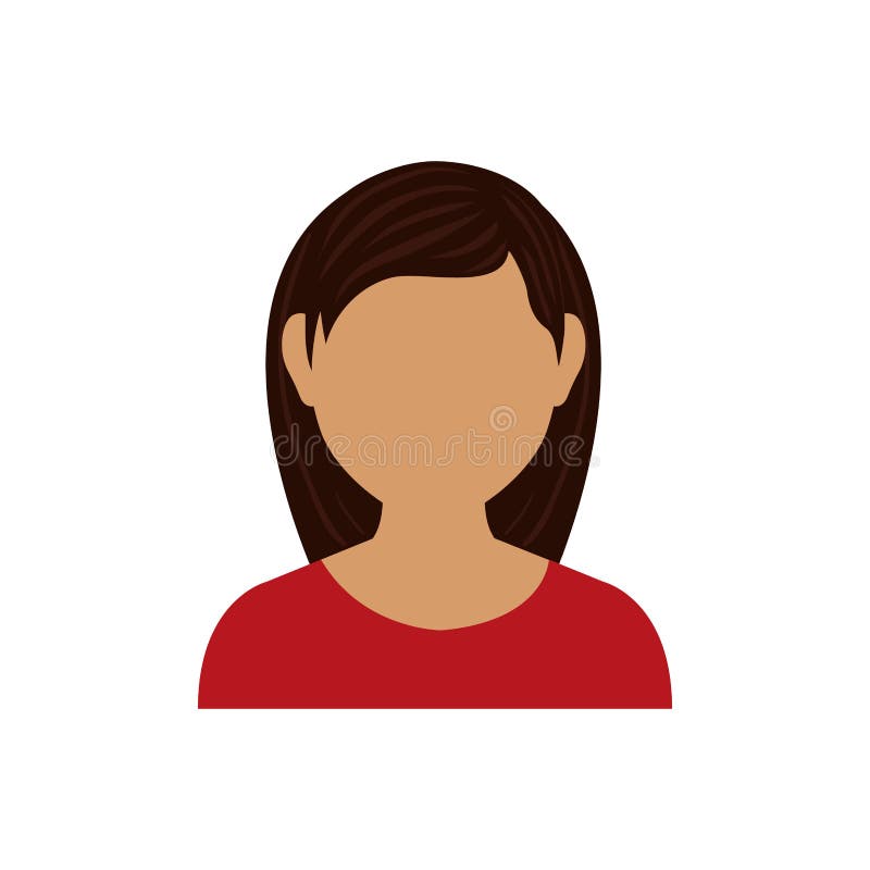 Icono De Perfil Sin Rostro De Mujer Ilustración del Vector ...
