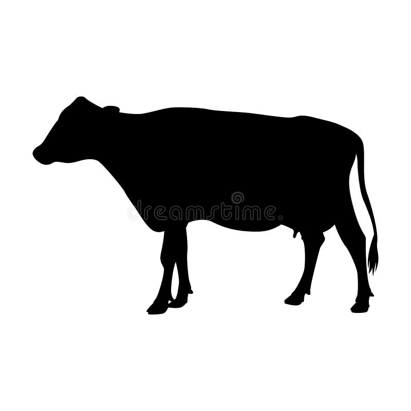 Perfil De La Silueta Del Negro Del Ejemplo Del Vector De La Vaca ...