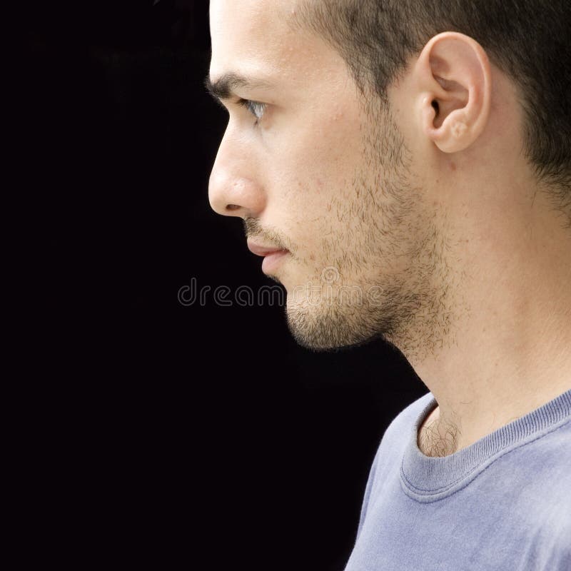 Perfil de um homem novo foto de stock. Imagem de isolado - 3114754