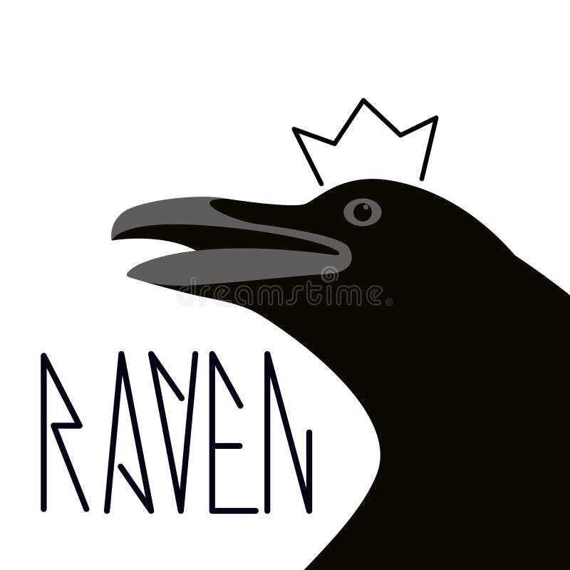 Perfil Del Ejemplo Del Vector Del Cuervo Del Cuervo Ilustración del ...