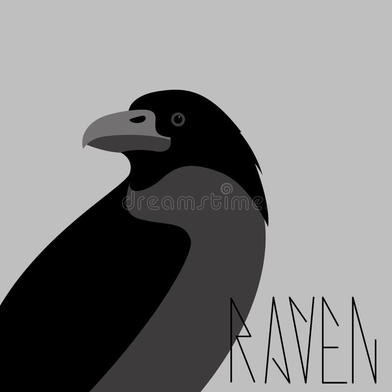 Silueta Plana Del Perfil Del Estilo Del Ejemplo Del Vector Del Cuervo ...