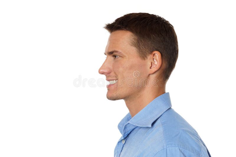 Perfil do homem novo foto de stock. Imagem de gerente - 44676126