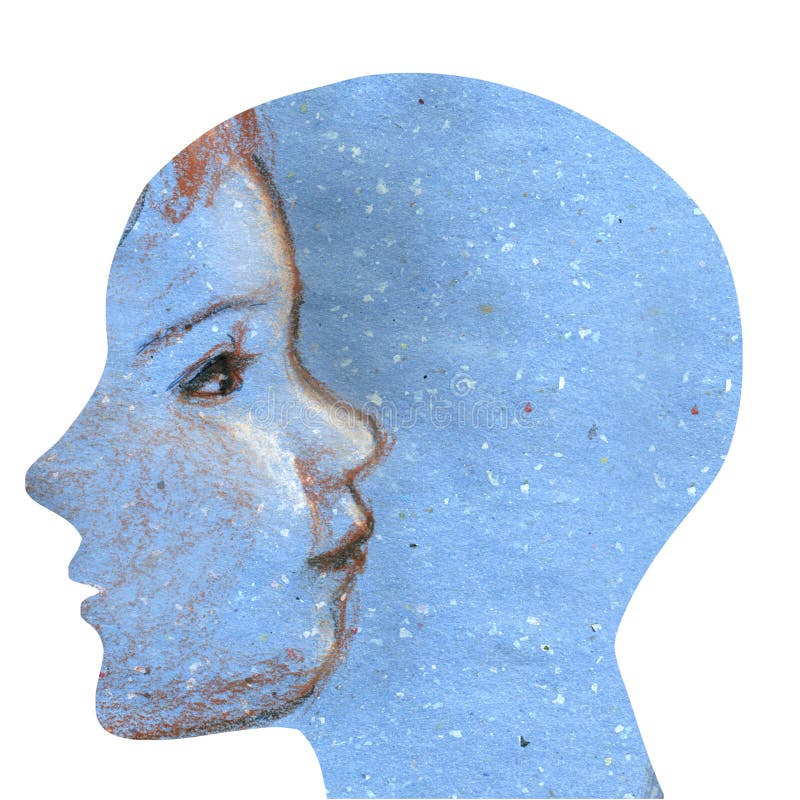 Perfil Humano Con El Bebé Lindo Stock de ilustración - Ilustración de ...