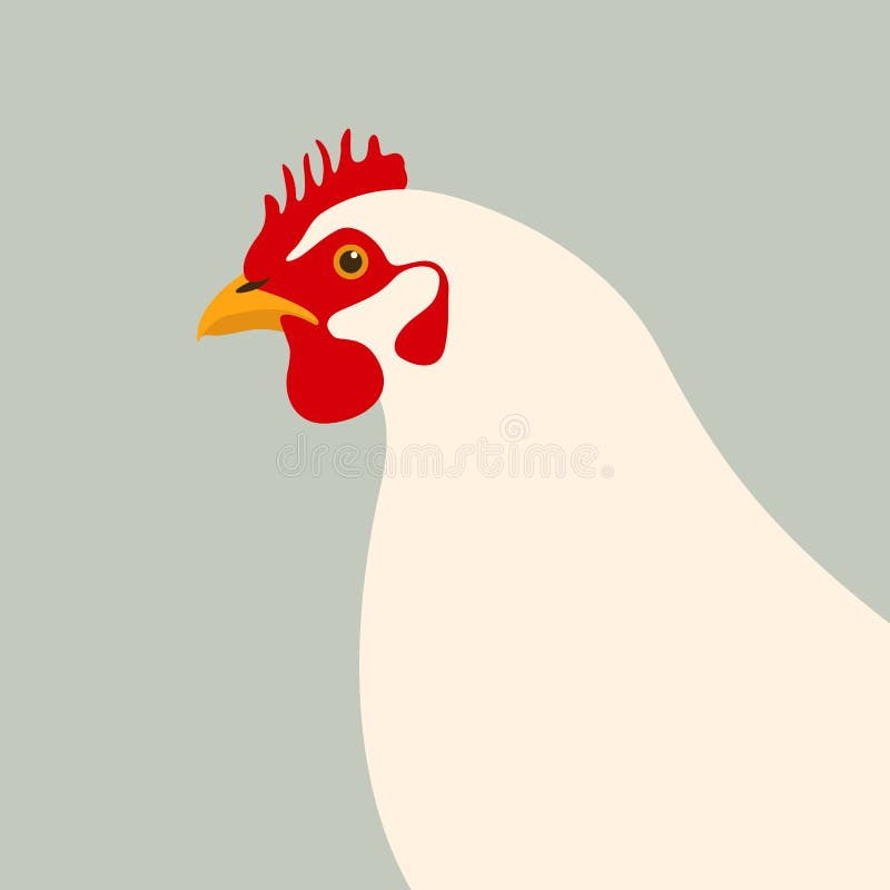 Perfil Plano Del Estilo Del Ejemplo Principal Del Vector Del Pollo ...