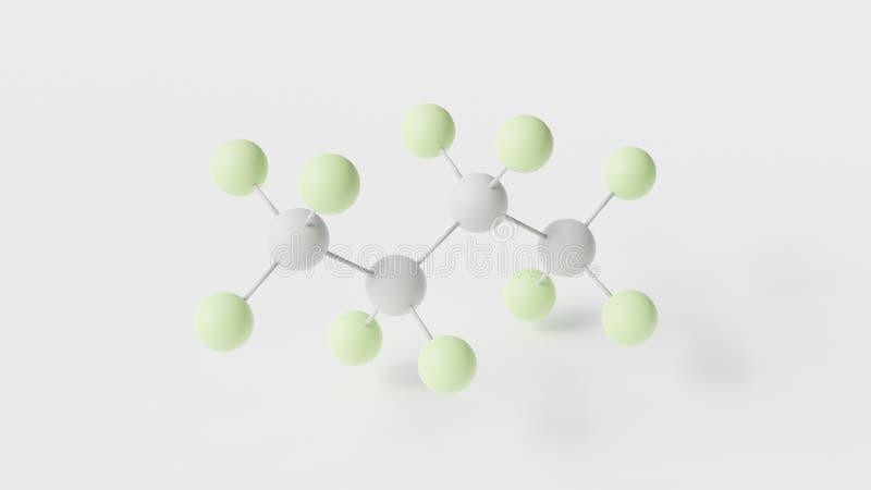 Perfluorobutane Molecule 3d, Molecular Structure, Ball and Stick Model ...