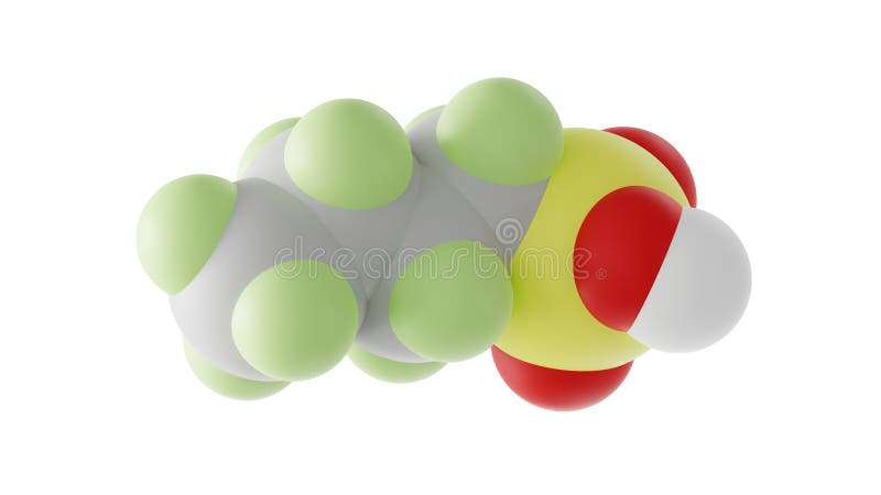 Perfluorobutanesulfonic Acid Molecule, Pfbs, Molecular Structure ...