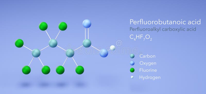 Perfluorobutanoic Acid Molecule, Molecular Structures, Perfluoroalkyl ...