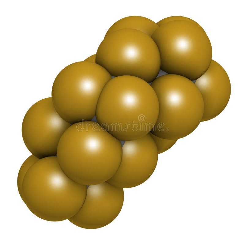 Perfluorooctane Molecule. 3D Rendering. Atoms are Represented As ...