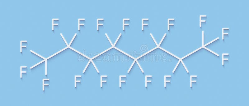 Perfluorooctane Molecule. Skeletal Formula. Stock Illustration ...