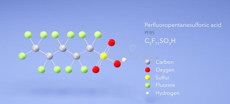 Perfluoropentanesulfonic Acid Molecule, Molecular Structures ...